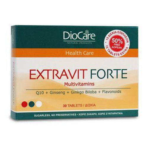 Diocare Extravit Forte Multi Vitamin+Ginseng+Ginkgo, Tablets, 30 – Medone